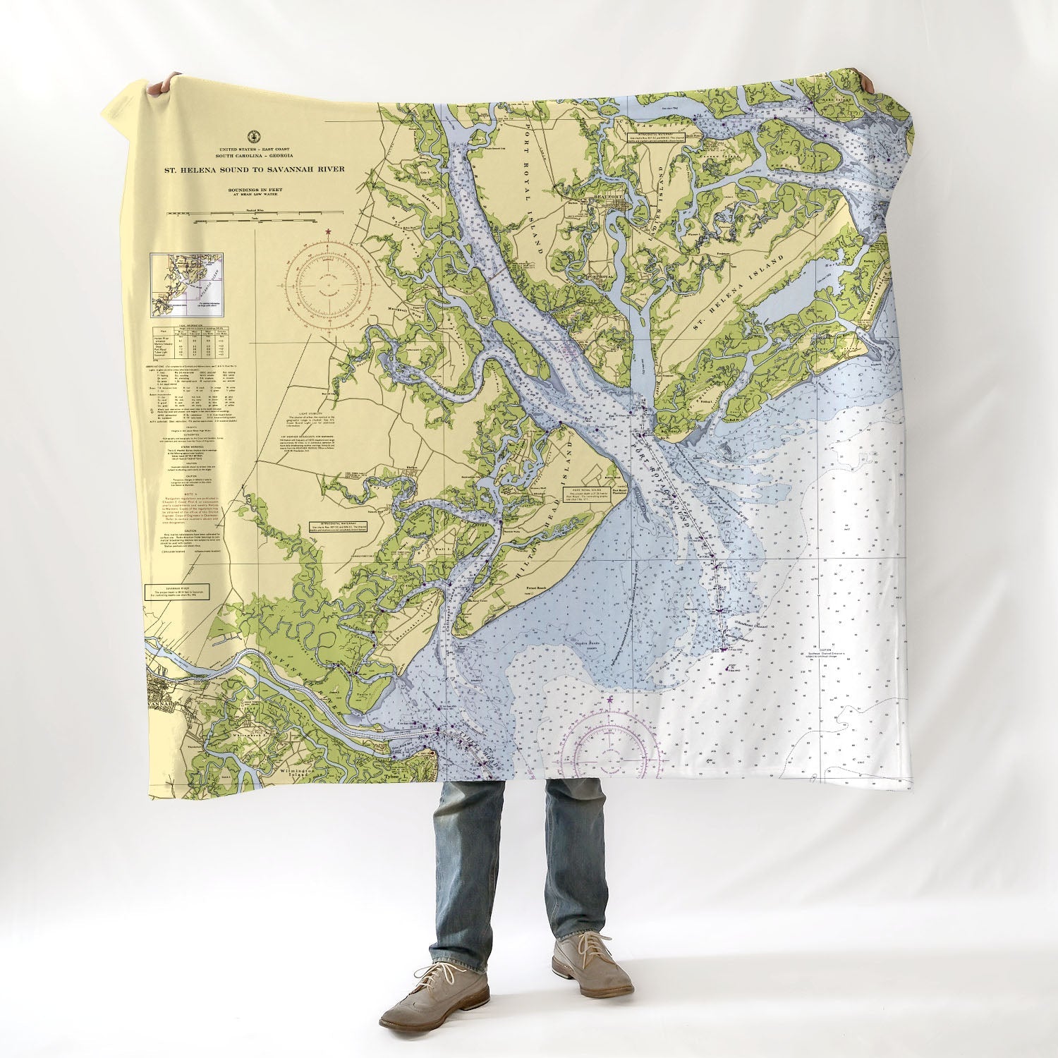 Beaufort / Bluffton SC Nautical Chart Blanket – My Signal Flags