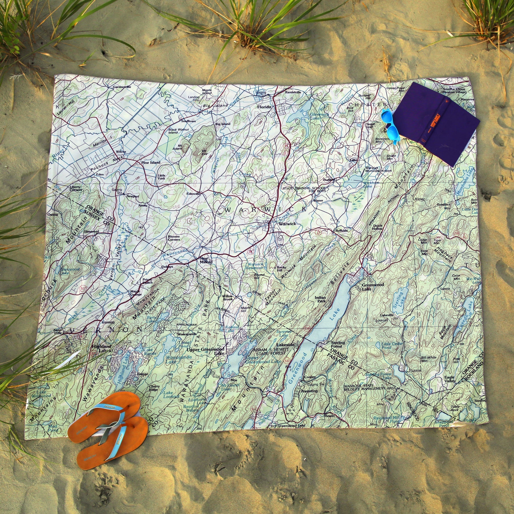 Warwick, New York Topographical Map Blanket – My Signal Flags