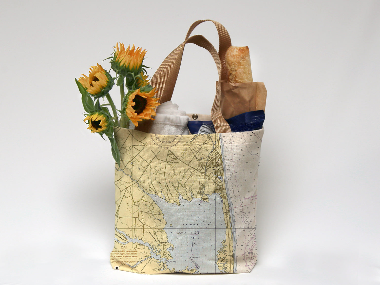 Rehoboth Beach/ Bay Vintage Nautical Chart Tote – My Signal Flags