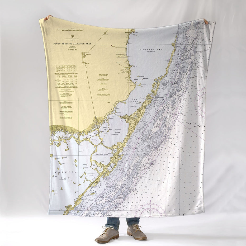 Key Largo, FL Nautical Chart Blanket – My Signal Flags
