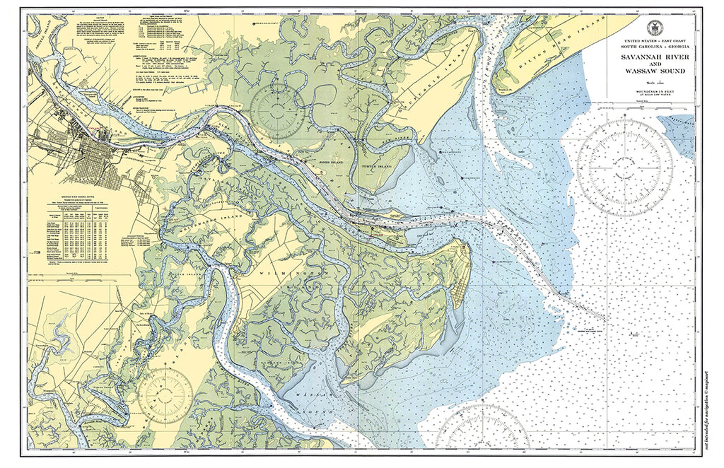 Savannah, GA & Wassaw Sound Nautical Chart Placemats, set of FOUR – My ...